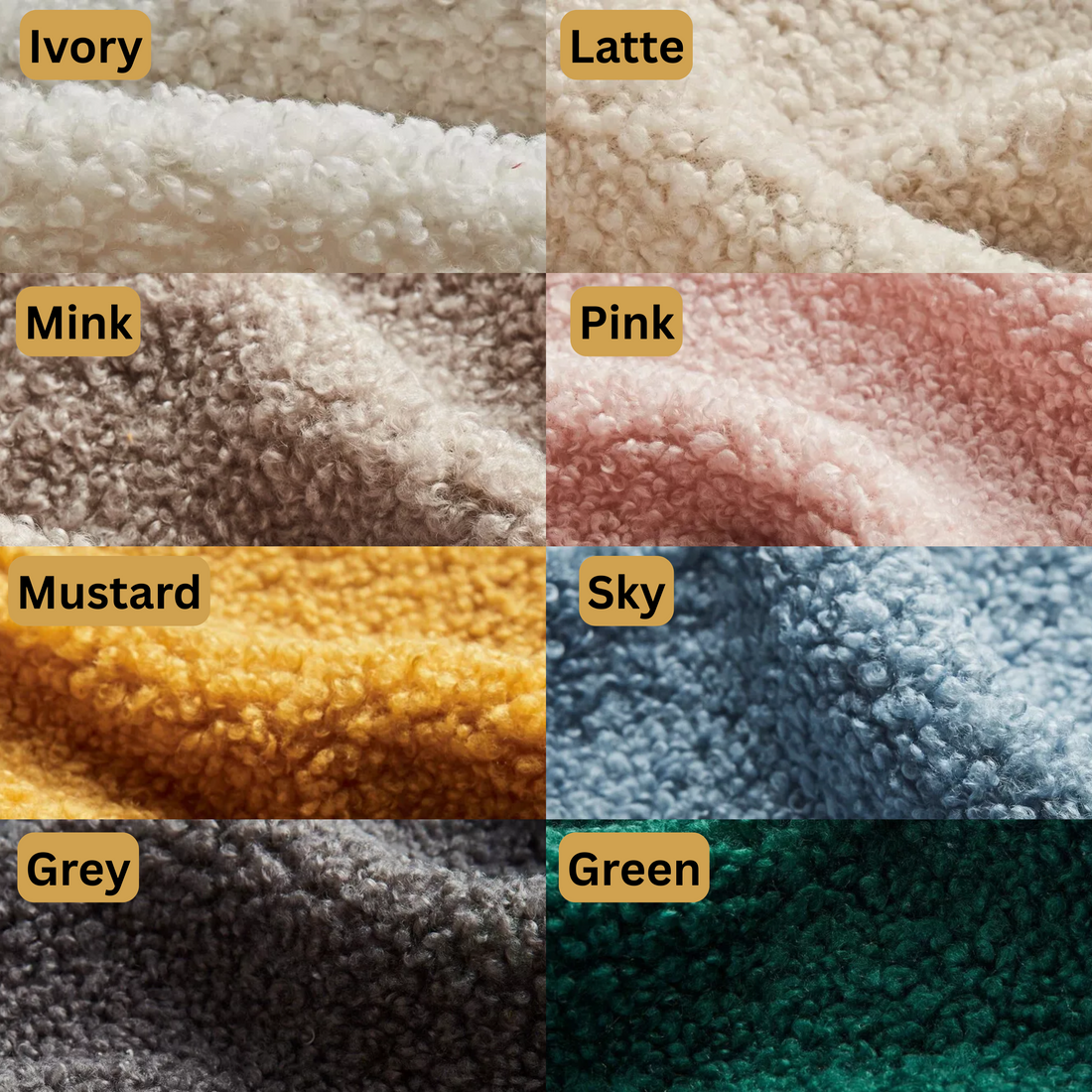 Bouclé Teddy Fabric Sample – Soft, Textured Upholstery Fabric – Urban ...